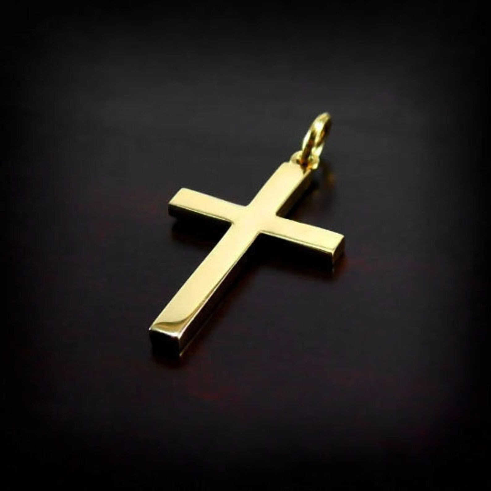 Mens Gold Cross Necklace Gold Cross Necklace Men Solid 14k Etsy