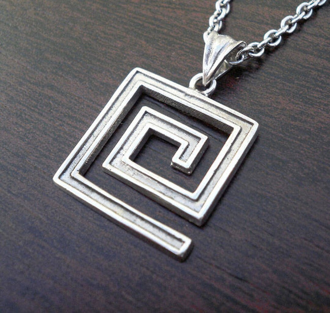 Greek Key Necklace Silver, Men Pendant, Greek Symbol, Greek Necklace ...