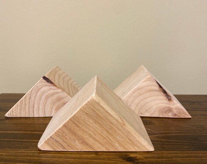 Solid Wood Triangle Craft Blocks Natural Cut and Sanded - Etsy