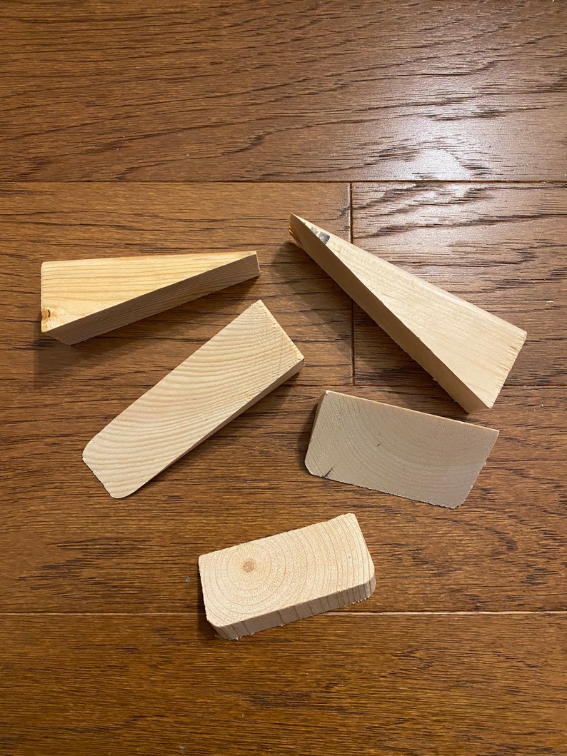 Triangle Wedge Scraps Grab Bag Solid Wood Craft Blocks Natural - Etsy