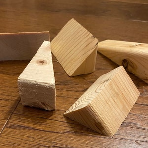 Triangle Wedge Scraps Grab Bag Solid Wood Craft Blocks Natural - Etsy