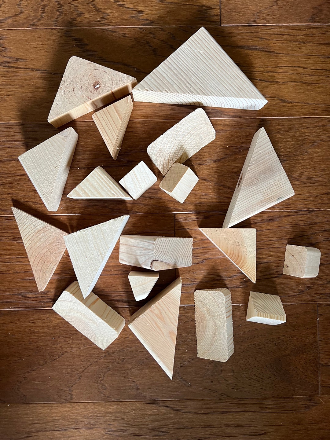 Triangle Wedge Scraps Grab Bag Solid Wood Craft Blocks Natural - Etsy