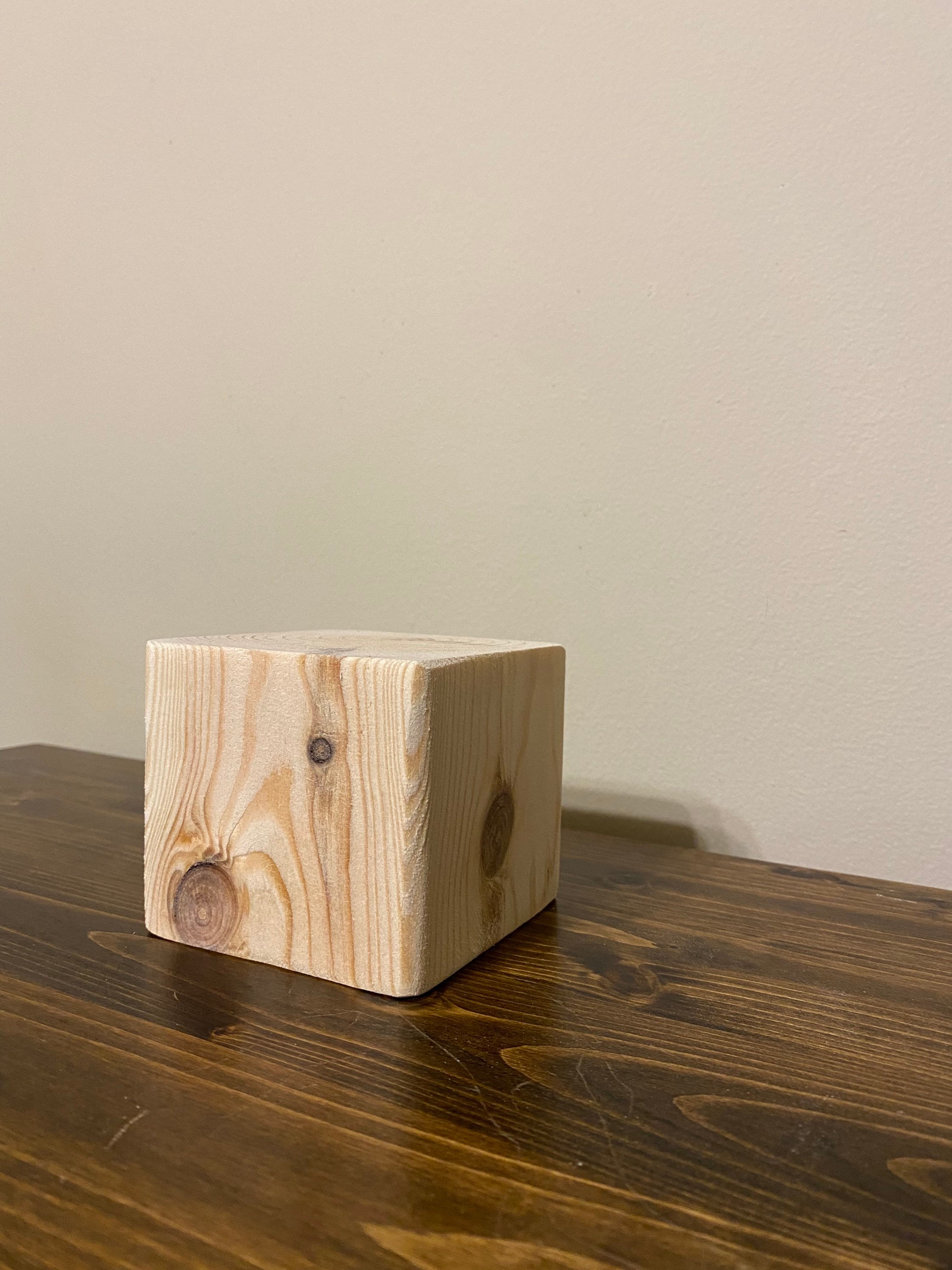 Home Improvement Home & Hobby 3x3 Solid Wood Craft Blocks Natural Cut ...