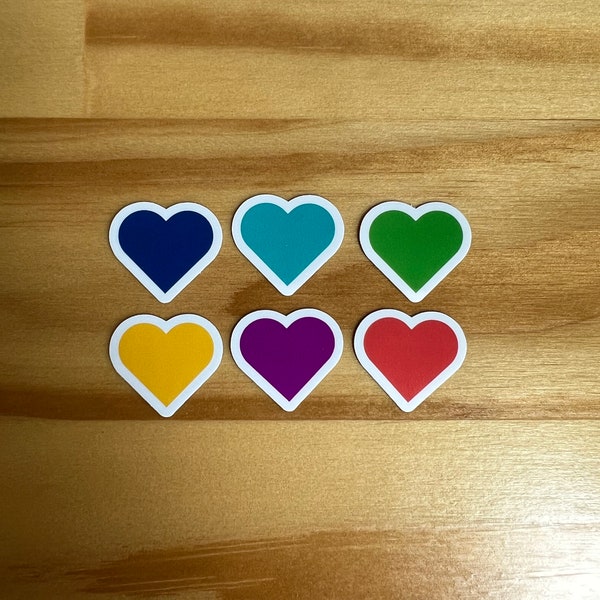 Mini Heart Stickers - Etsy