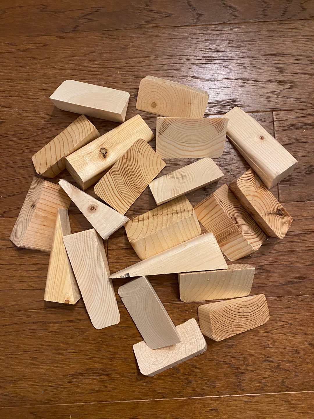 Triangle Wedge Scraps Grab Bag Solid Wood Craft Blocks Natural - Etsy