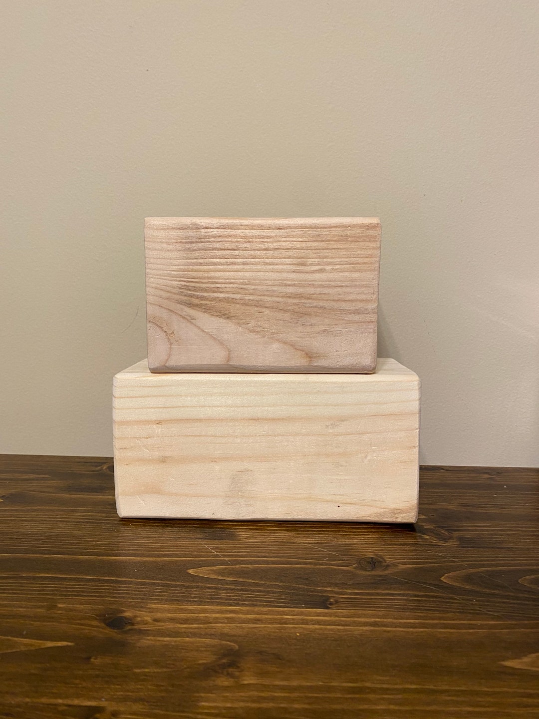 3.5 Solid Wood Rectangle Craft Blocks Natural Cut and Sanded - Etsy