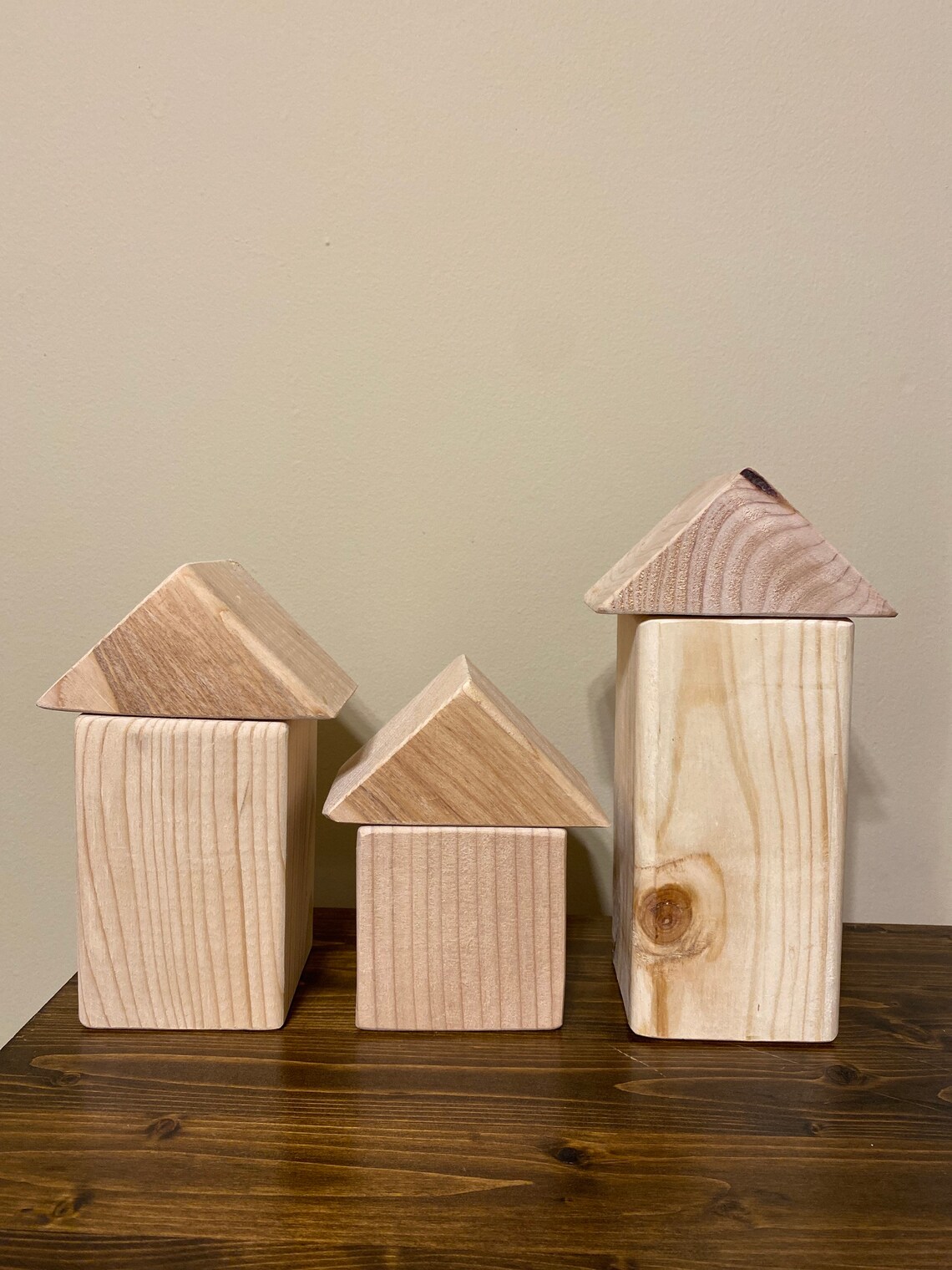 Solid Wood Triangle Craft Blocks Natural Cut and Sanded - Etsy