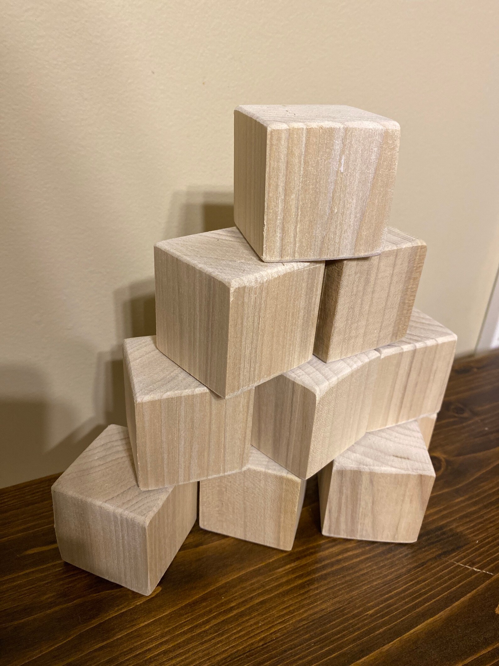 2 Solid Wood Craft Blocks Natural Cut and Sanded | Etsy