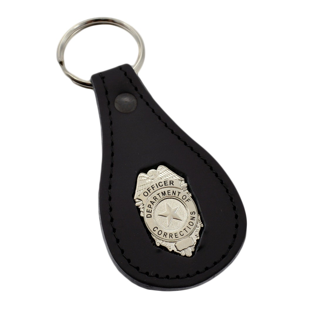 Corrections Officer Mini Badge Leather Key Ring FOB - Etsy
