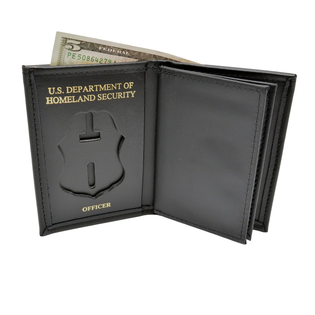 DHS CBP Officer Leather Badge Wallet With Imprint - Etsy