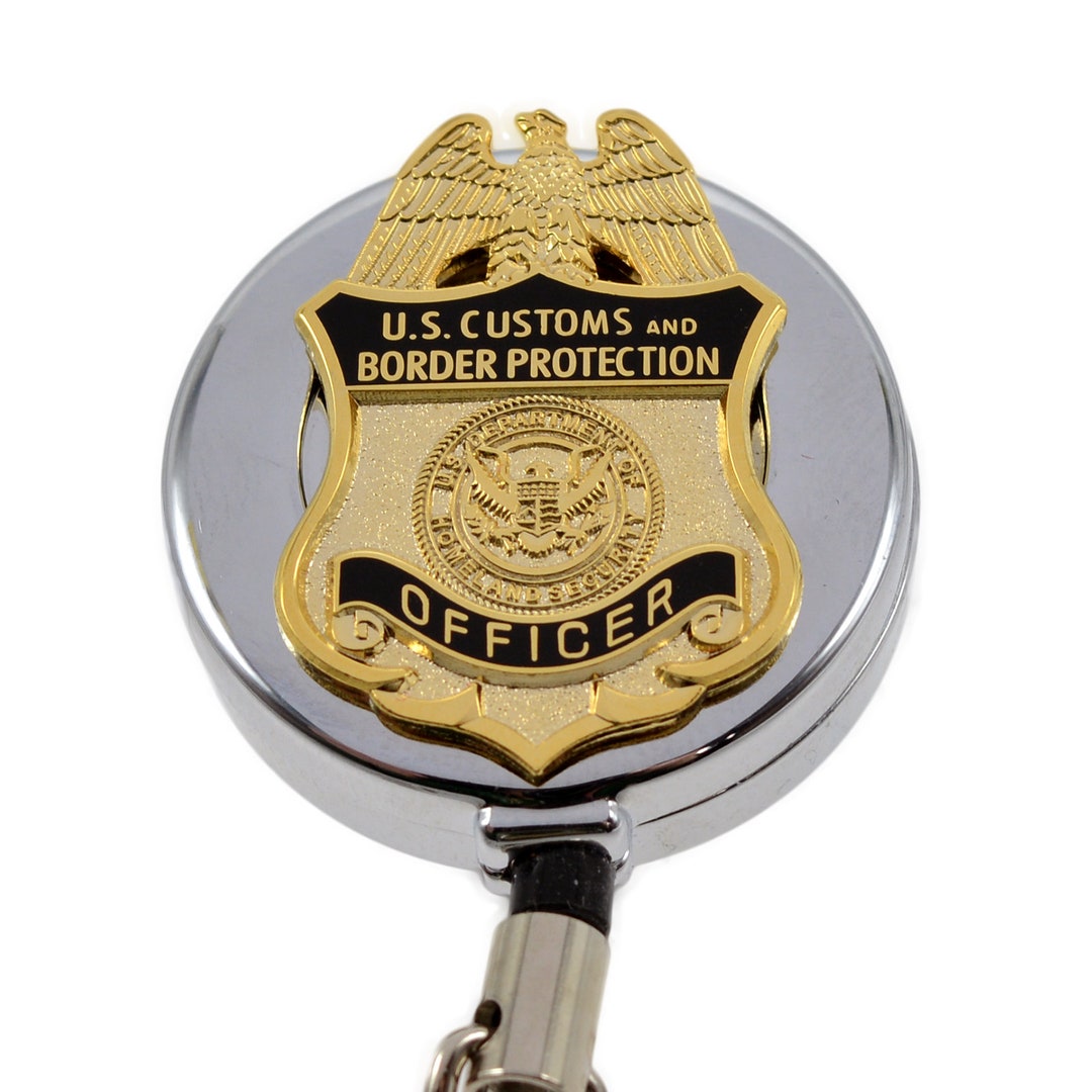 CBP Officer Badge Reel Retractable Security ID PIV Card Holder Field ...