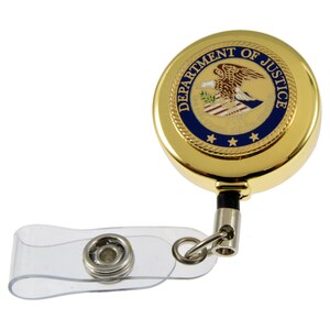 DOJ Justice Department Seal Retractable ID Card Holder Badge Reel - Etsy