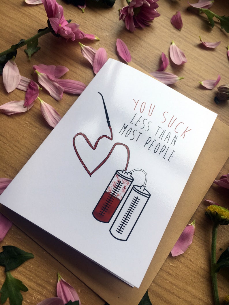 Nerdy Funny Medical Greeting Cards: You Suck Less Than Most - Etsy