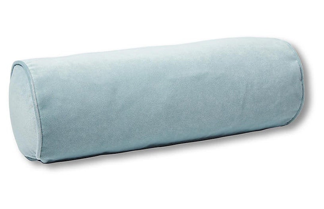 Velvet Bolster Cover Light Blue Designer Panel High End Sky All Size ...