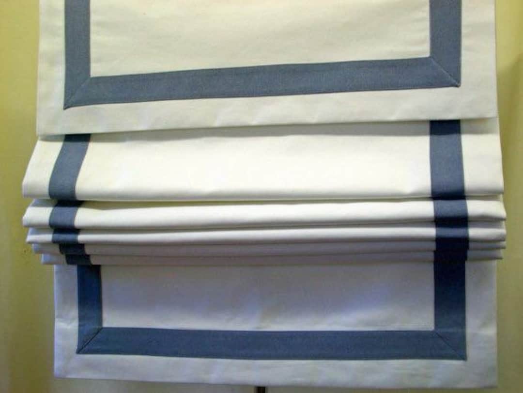 Roman Shade Linen Designer Tailored With Valance and Ribbon Lined Many ...