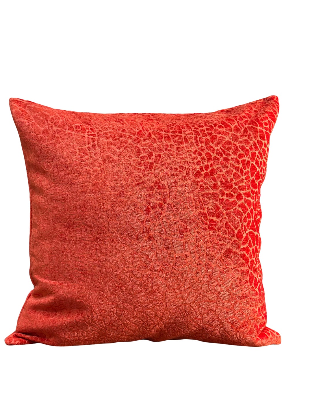 Designer Luxury Cut Velvet Pillow Cover Croc Animal Burnt Orange 22 - Etsy