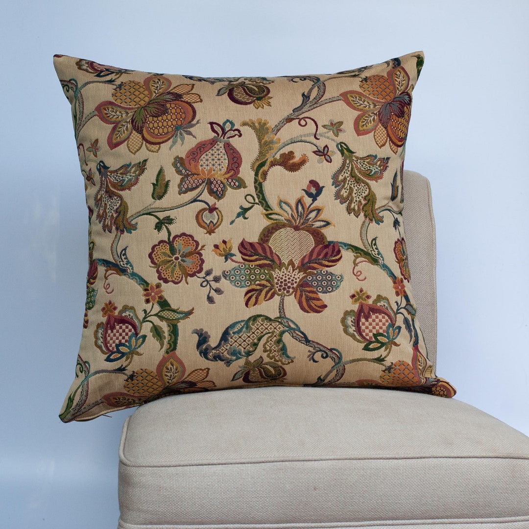 Vintage Tea Rose Extra-large Cushion. Heavyweight Tapestry Victorian ...