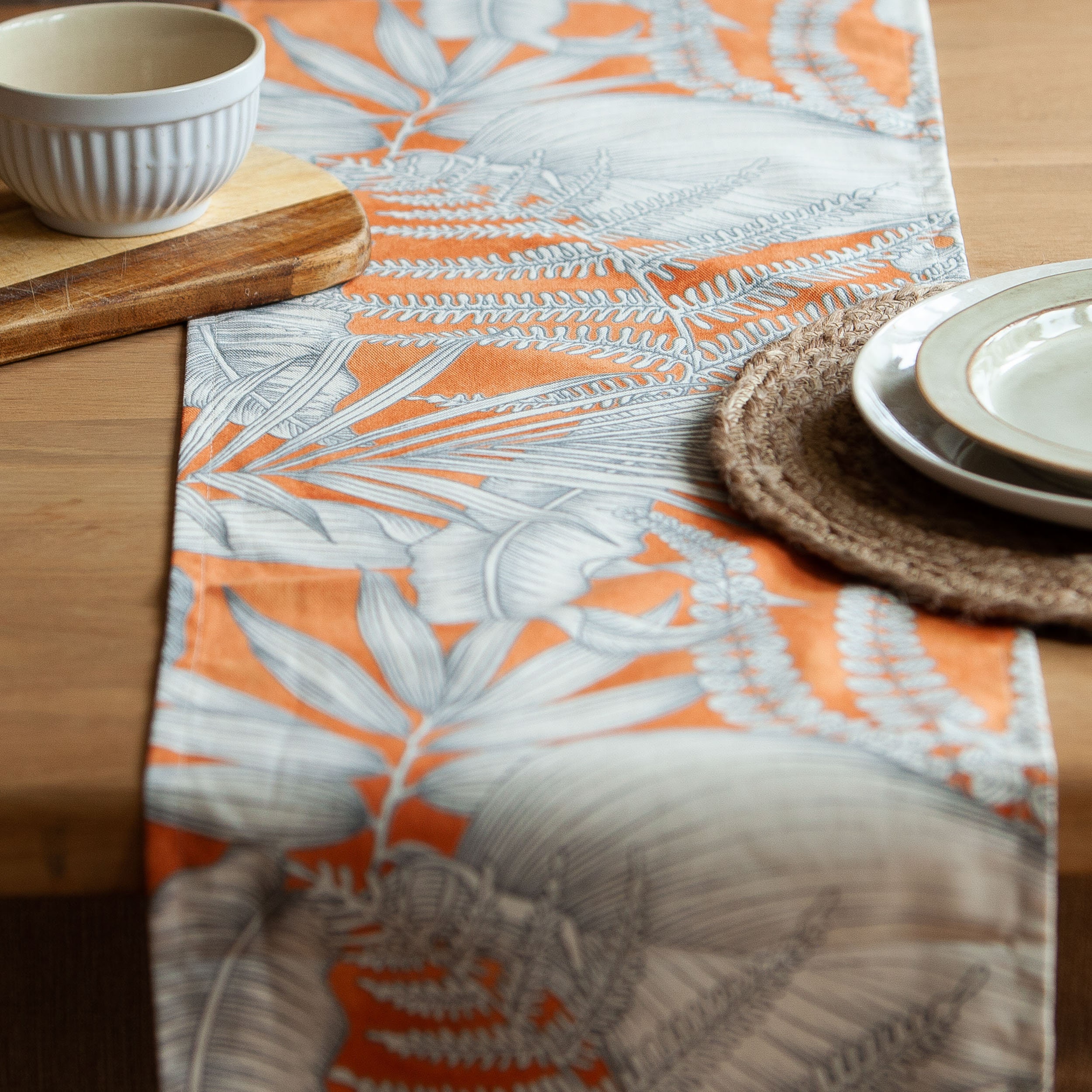 Neon Floral Table Runner in Orange. Exotic Modern Design in - Etsy UK
