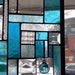 Stained Glass Blue Geometric Panel, Unique Glass Art, One of a Kind ...