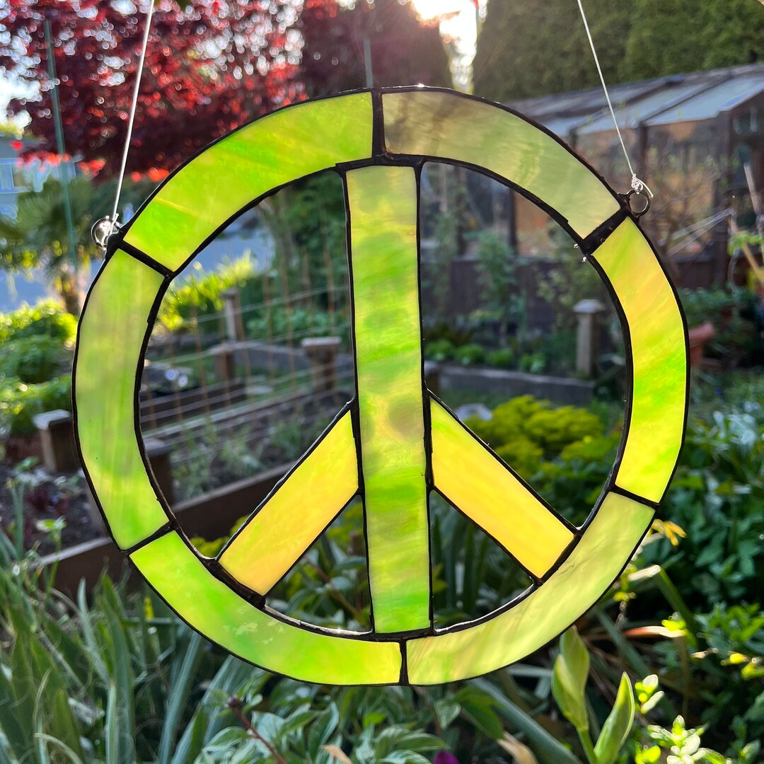 Peace Sign, Stained Glass Peace Sign, Peace Gift, Stained Glass Art ...