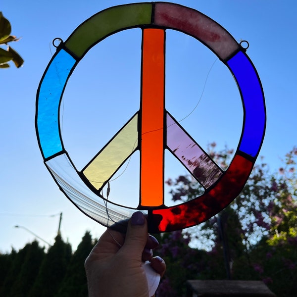 Stained Glass Peace Sign - Etsy