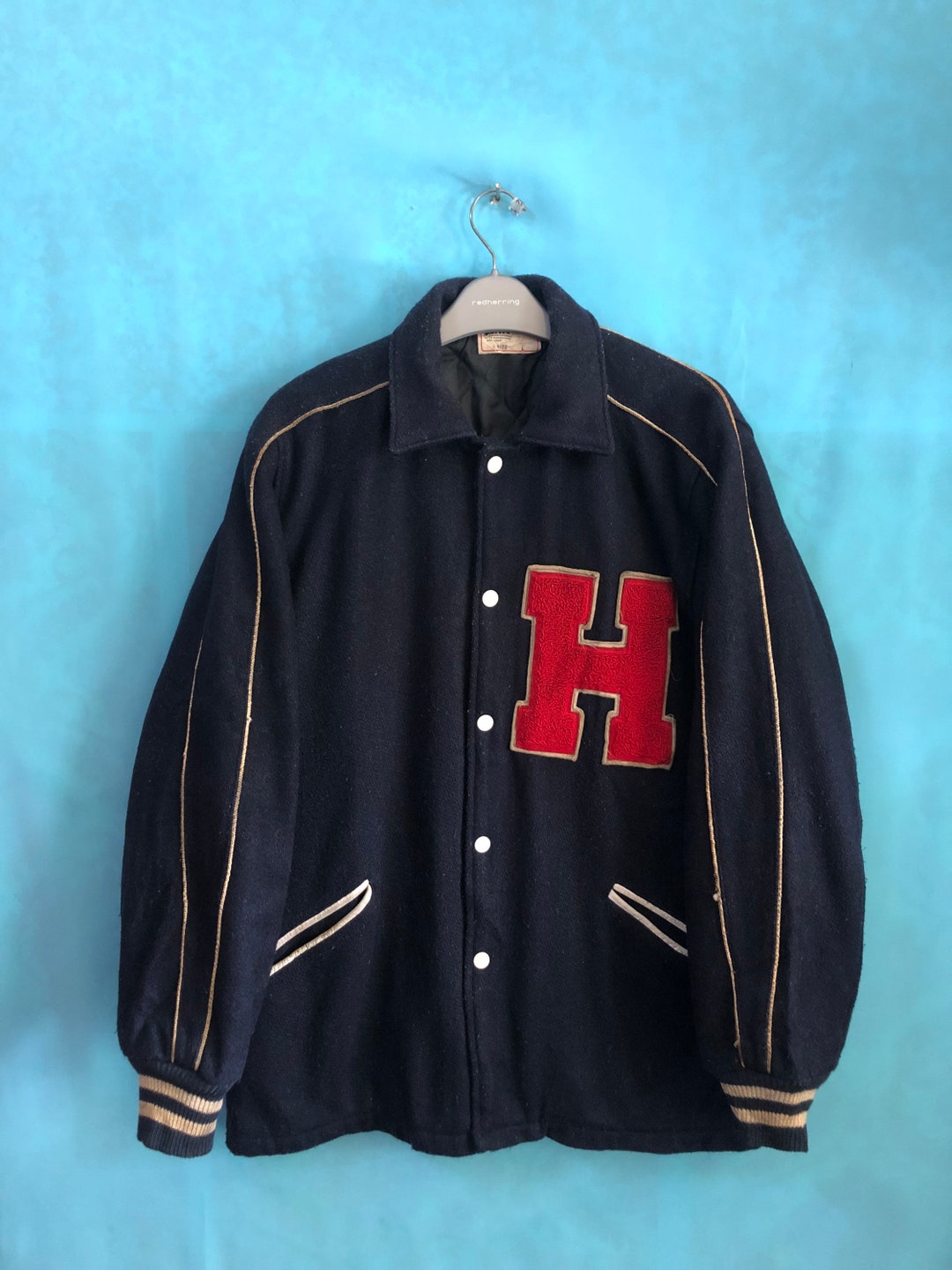 RARE!!VTG 80s Actwu Varsity Union Workers Jacket Hand Sewing Logo Large ...