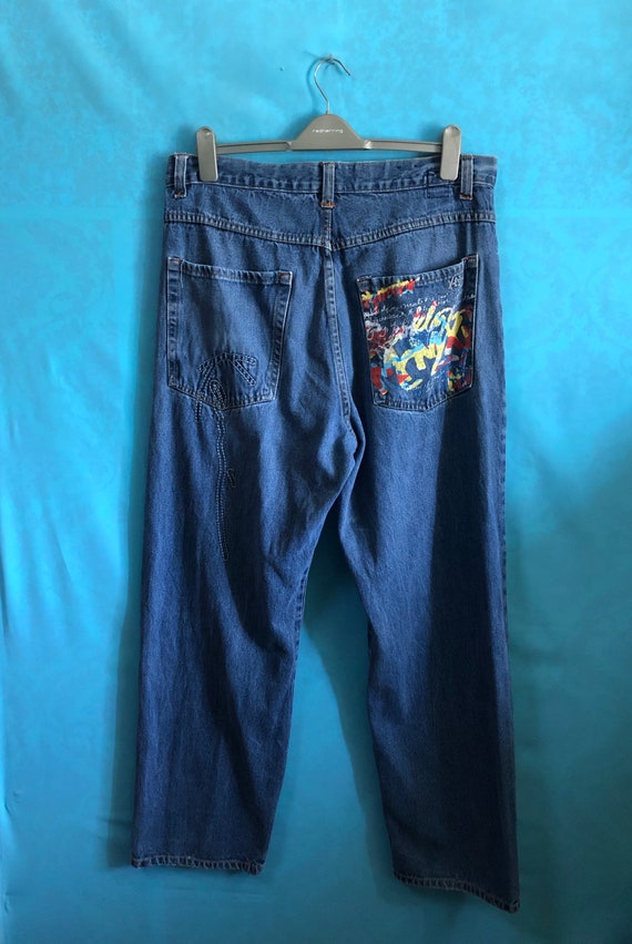ON SALE VTG Karl Kani Kani Gold Kani Sports Jeans Painter Embroidery Sewing Logo Pockets Baggy Washed Size 38 810 Etsy