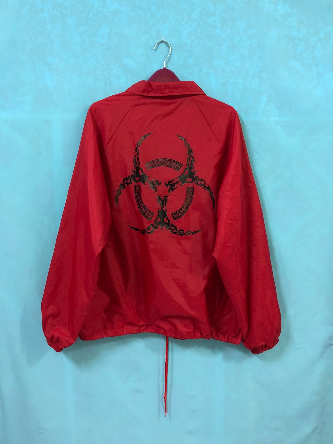 VTG HAZ-MAT Biological Hazard Windbreaker Coats Jackets Red Made in Usa ...