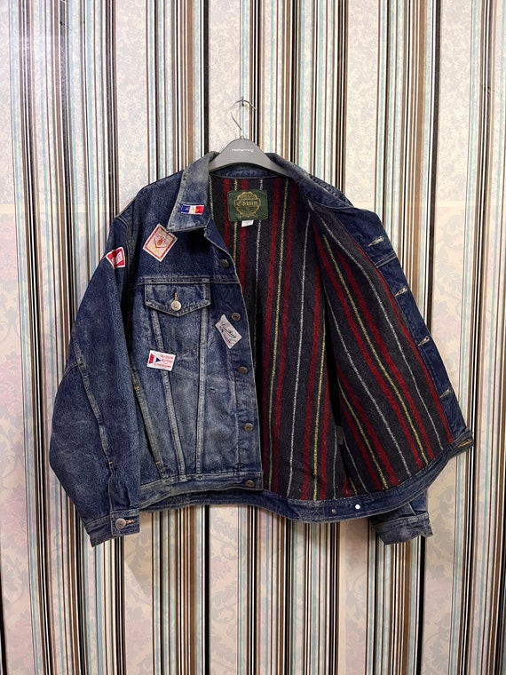 MEGARARE!!VTG edwin exclusive patches trucker blanket… - Gem