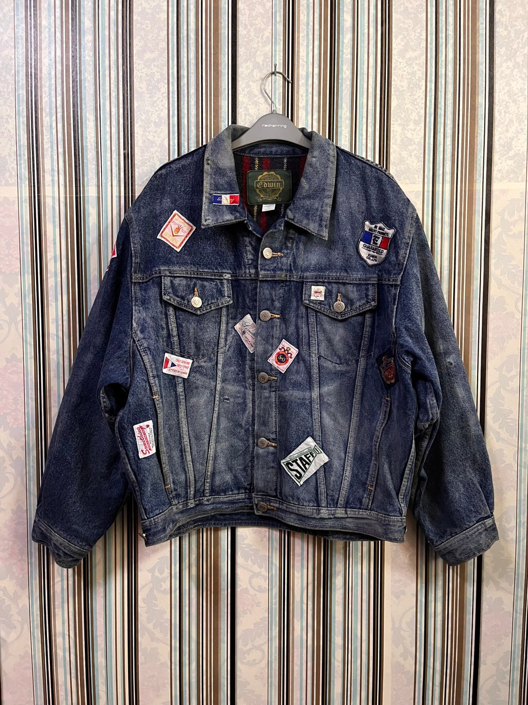 MEGARAREVTG Edwin Exclusive Patches Trucker Blanket Lined - Etsy