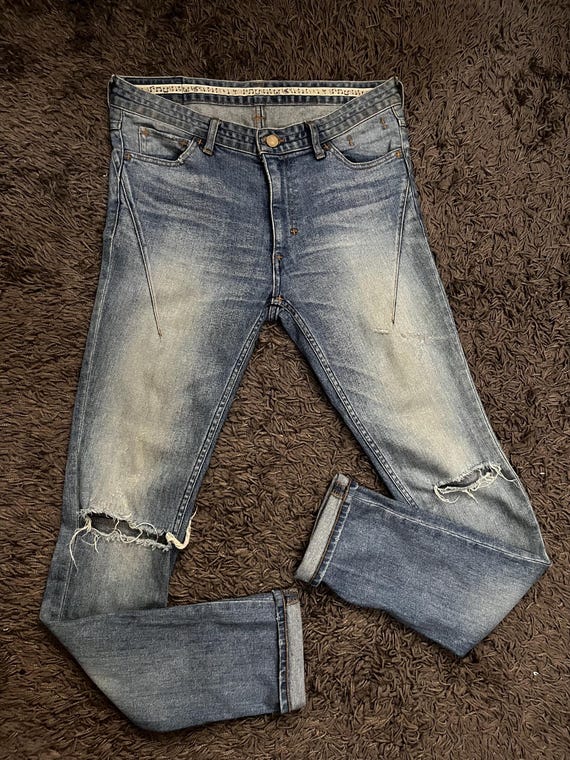 2000s number nine studios ripped distress strech skin… - Gem