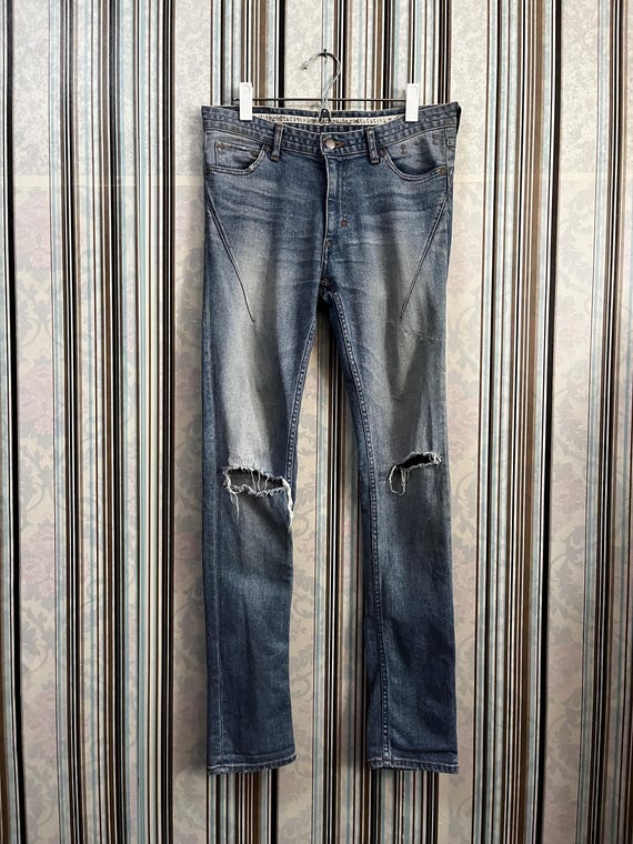 2000s number nine studios ripped distress strech skin… - Gem