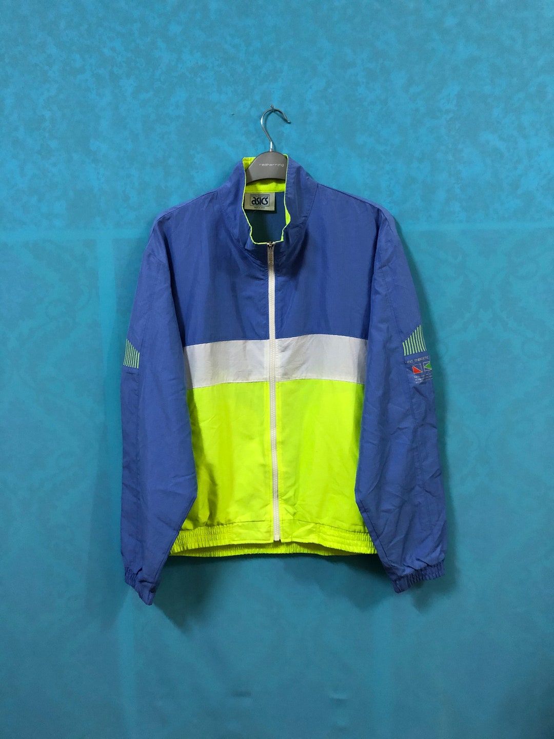 VTG ASICS Windrunner Windbreaker Jackeat Coats Multicolor Originality ...