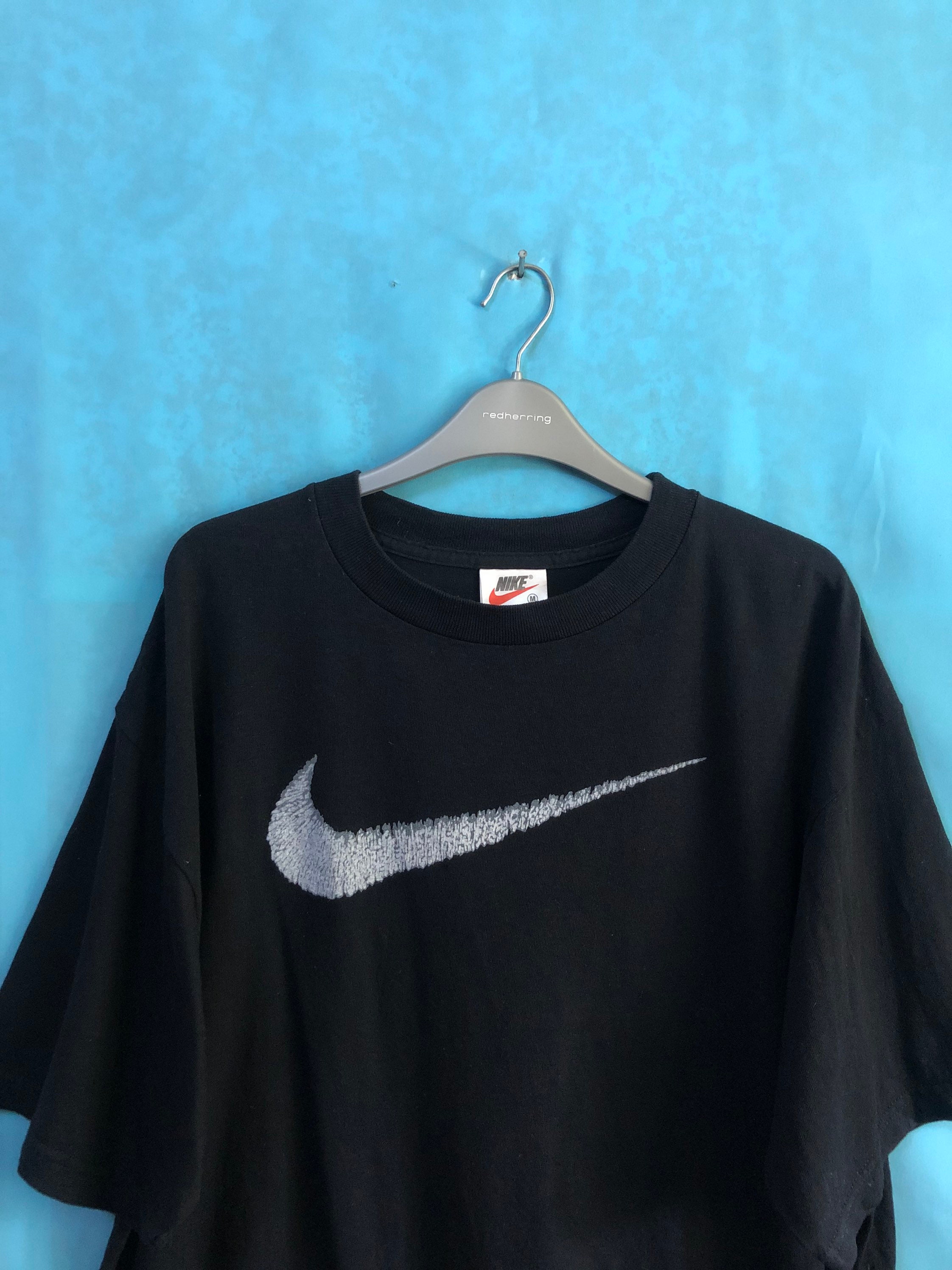 RARE!!VTG Nike Swoosh Stencil Design Big Logo Spell Out Medium Large # ...