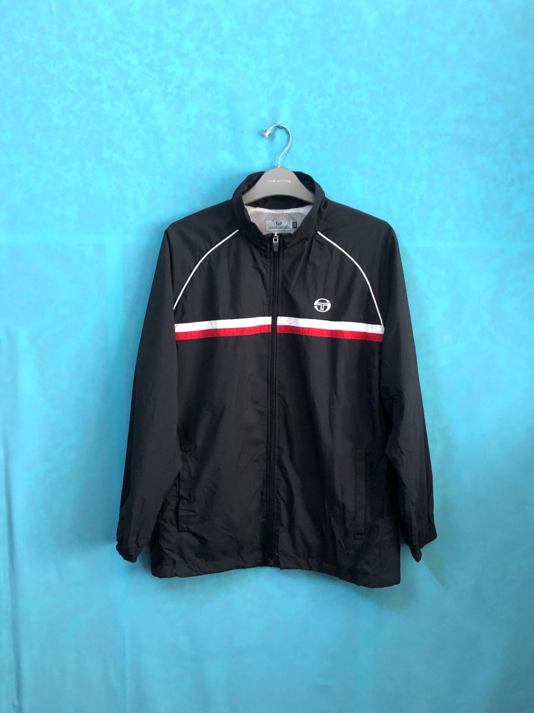 SALE!! VTG Sergio Tacchini Striped Two Color Jackets Coats Windbreaker ...