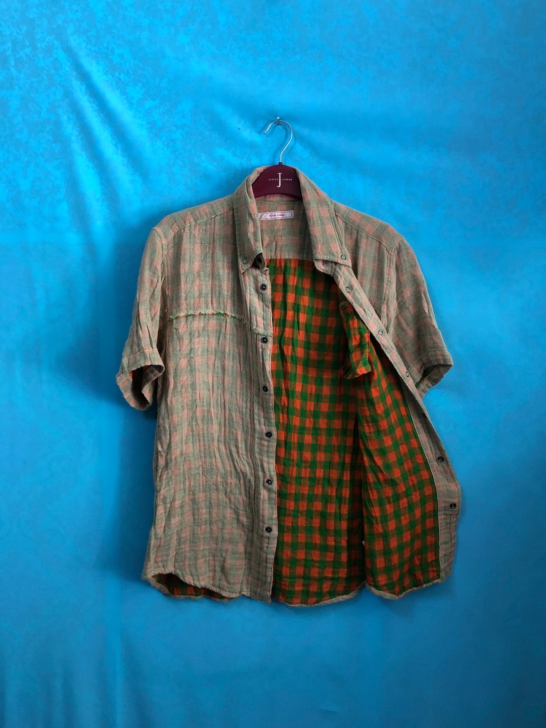 RARE!!VTG 291295 Homme Lumber Reverse Short Sleeve Shirt Button Made in ...