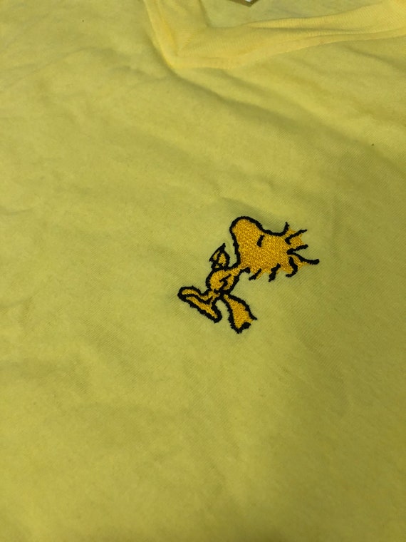 Rare Vtg Snoopy Peanuts Woodstock Embroidery V Neck… Gem