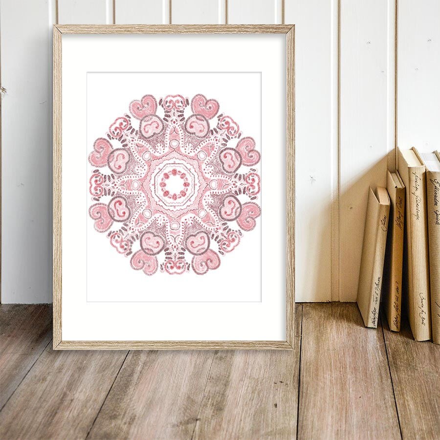 Red Mandala Printable - Red Mandala - Mandala Digital Download - Boho ...