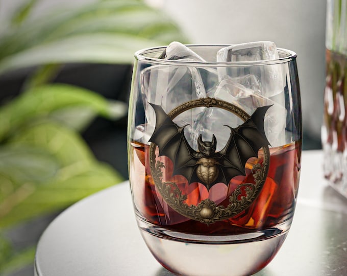 Bat Whiskey Glass Halloween Decorations Halloween Barware Halloween ...