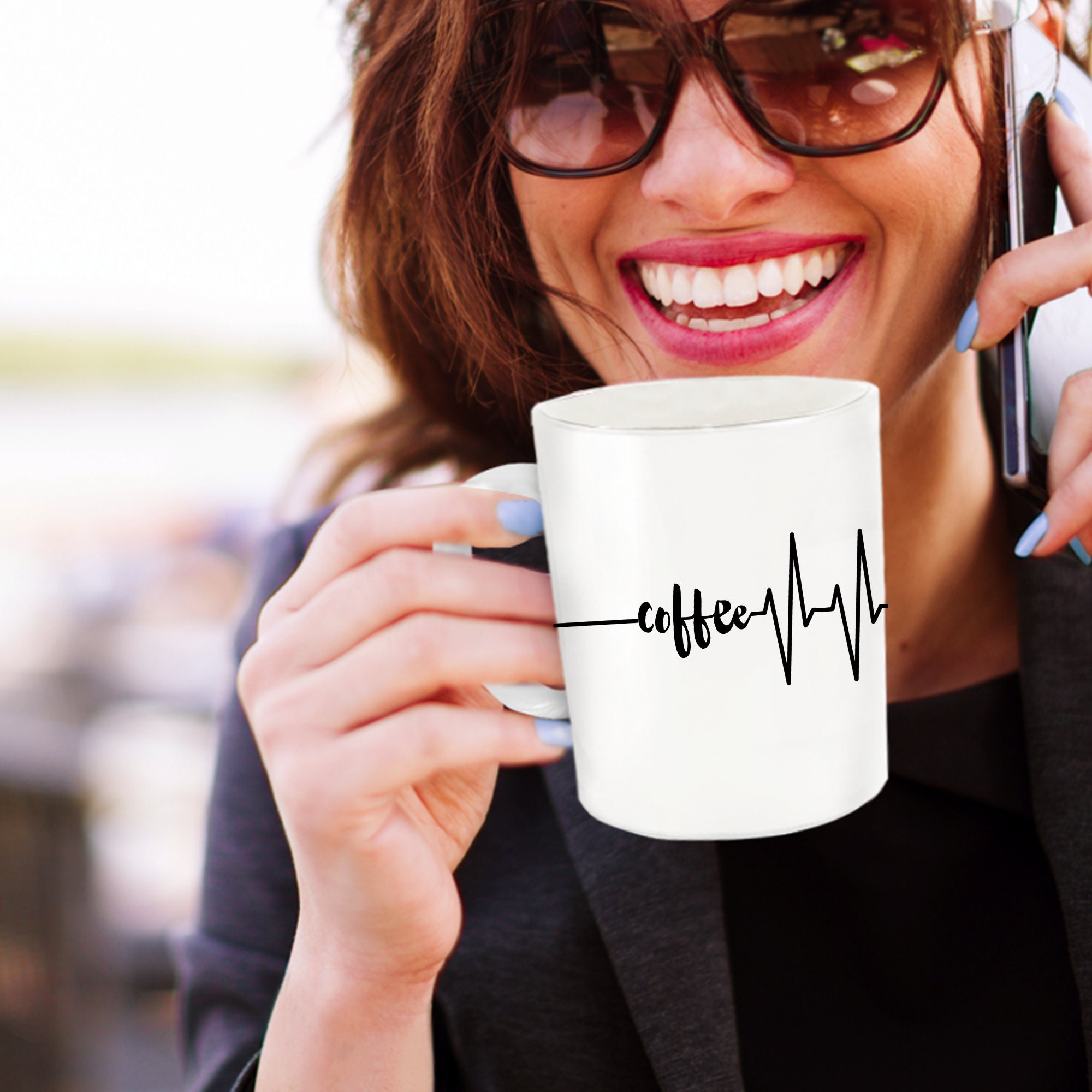 Ecg Ekg Design Coffee Heartbeat EGK Gift Cardiologist Gift - Etsy