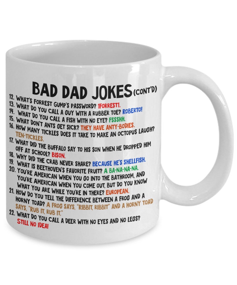 Dad jokes mug Bad dad jokes Dad jokes gift Dad mug Dad gift | Etsy