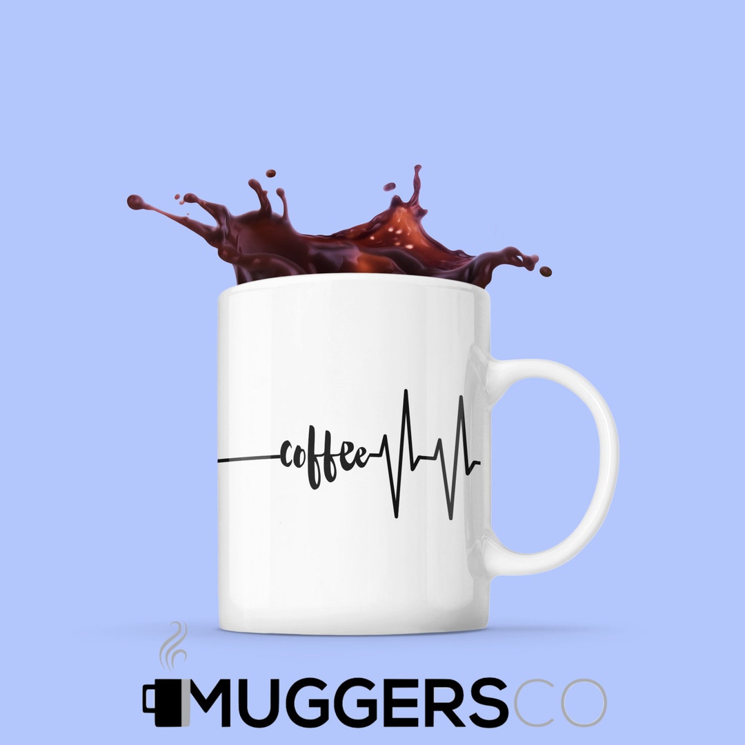 Ecg Ekg Design Coffee Heartbeat EGK Gift Cardiologist Gift Cardiac ...