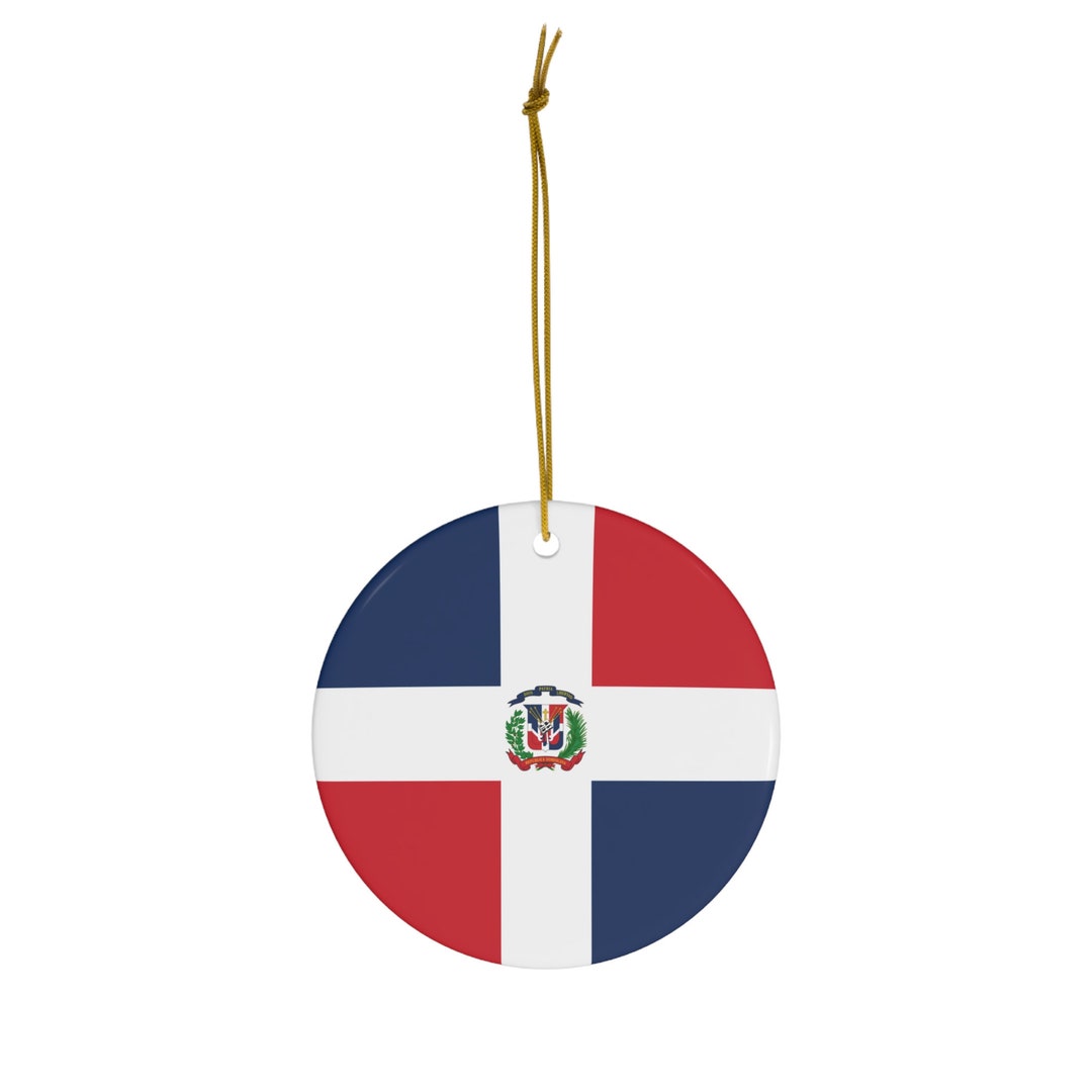 Dominican Republic Flag Ceramic Ornament 4 Shapes One Sided - Etsy