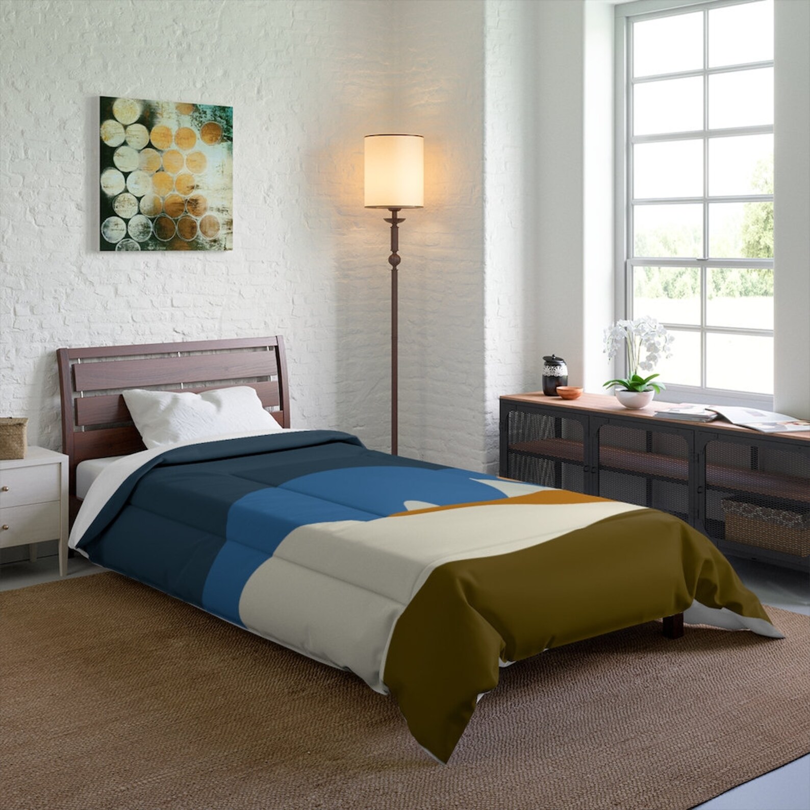 Modern Art Abstract Landscape Bed Comforter Abstract Bedding | Etsy