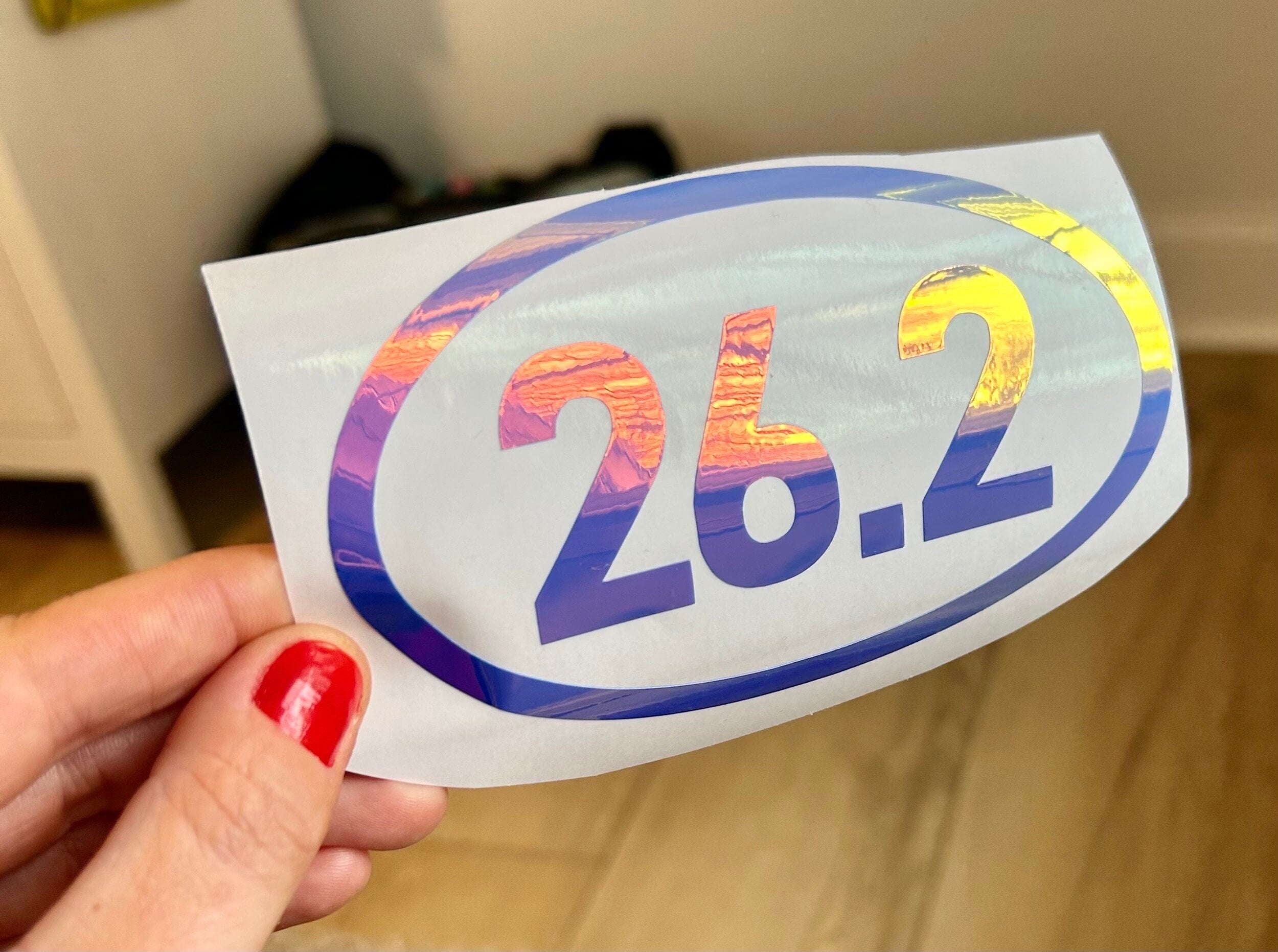 Marathon, Half Marathon Car Decal, Holographic 26.2, Bumper Sticker - Etsy
