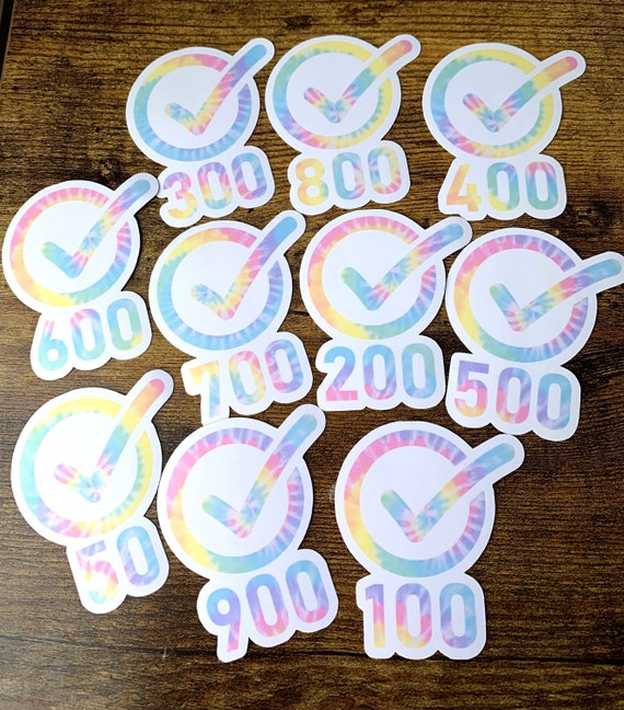 Peloton Milestone Achievement Decal Stickers Pastel Tie Dye - Etsy