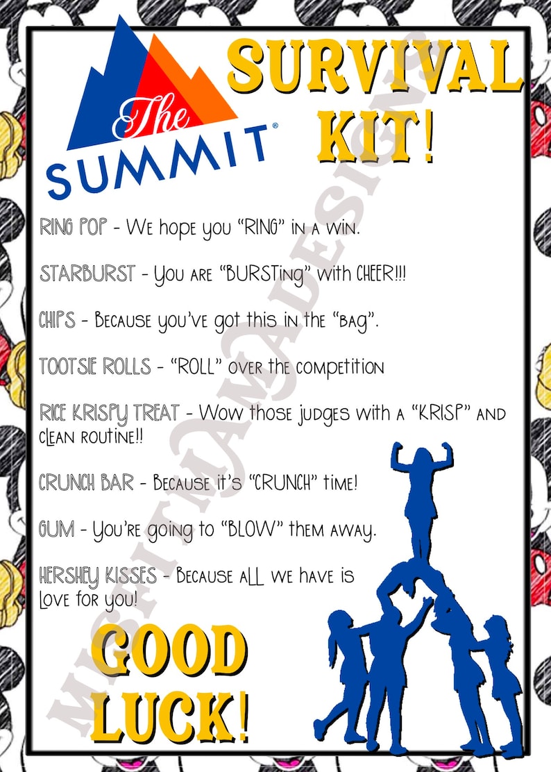 Summit Cheer Candy Bag Cards - Etsy