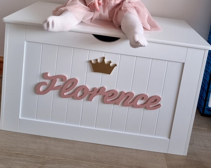 Toy Box Personalised Wooden Large Custom Bespoke White Nursery - Etsy