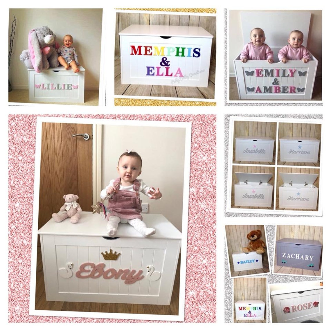 Toy Box Personalised Wooden Large Custom Bespoke White Nursery | Etsy UK