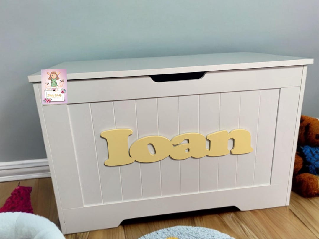 Toy Box Personalised Wooden Large Custom Bespoke White Nursery - Etsy